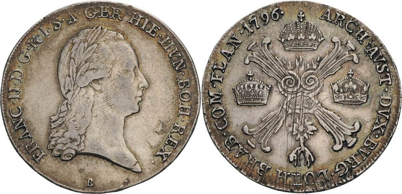 Habsburg, Franz II. (1792-1835) 1/2 Kronentaler, Kremnitz 1796 ss, leicht justiert, min ...