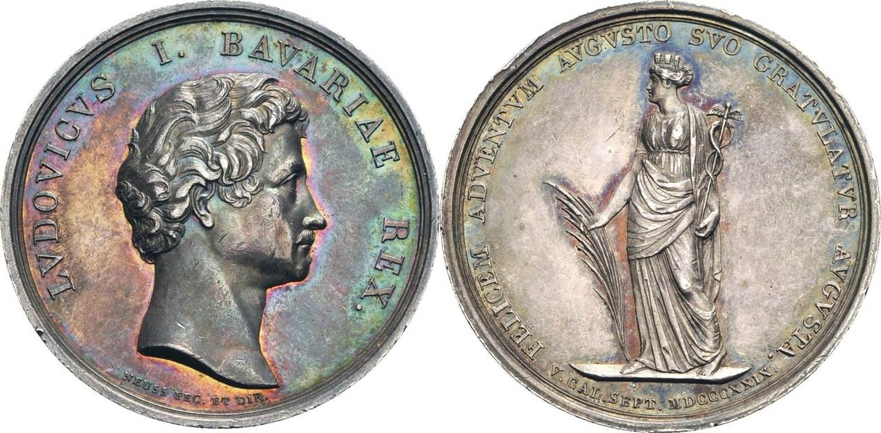 Bayern Medaille 1829 Ludwig I., 1825-1848 fast vz, Rs. kl. Randfehler ...