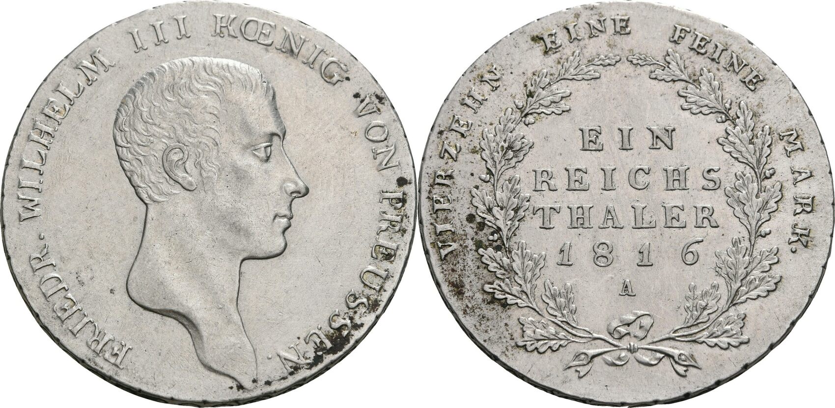 Brandenburg-Preußen Reichstaler preuß. A, Berlin 1816 Friedrich Wilhelm III., 1797-1840 ss-vz ...