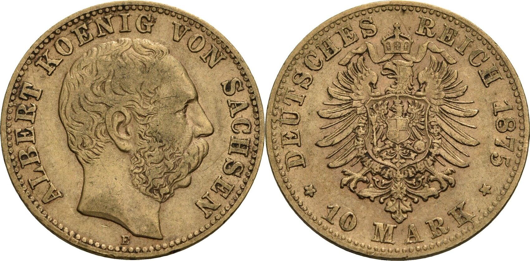 Sachsen 10 Mark E, Dresden 1875 Albert, 1873-1902 ss | MA-Shops