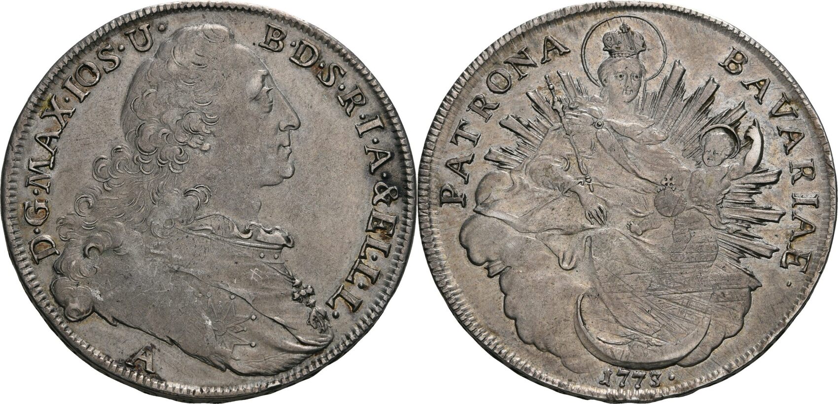 Bayern Konventionstaler, A=Amberg 1773 Maximilian III. Joseph, 1745 ...