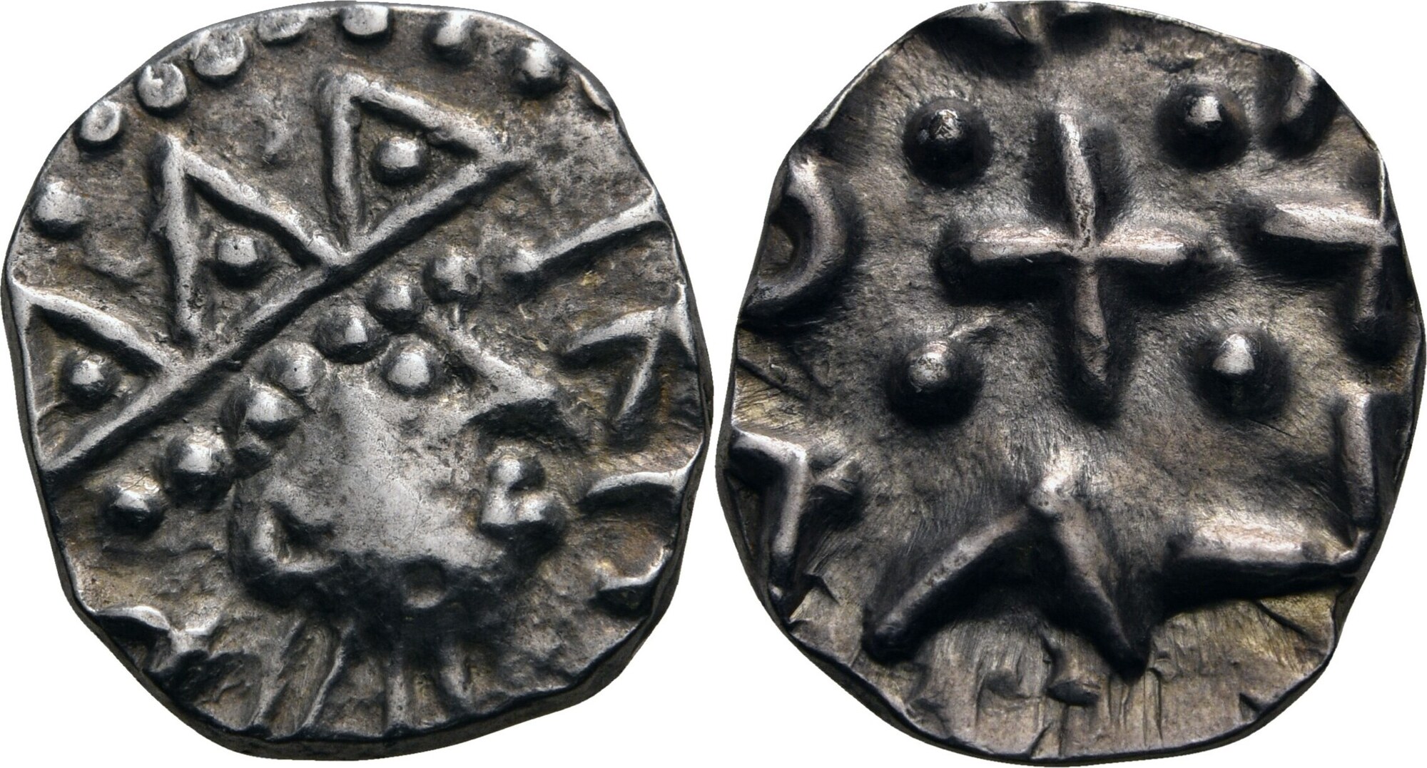 Angelsachsen, Friesland AR-Sceat, Serie D, Typ 2c ca. 695-740 ss-vz ...