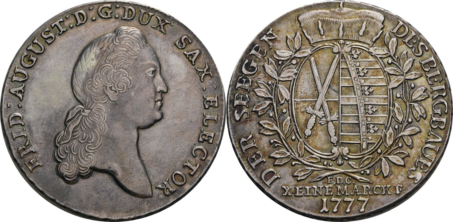 Sachsen Ausbeutekonventionstaler EDC, Dresden 1777 Friedrich August I ...