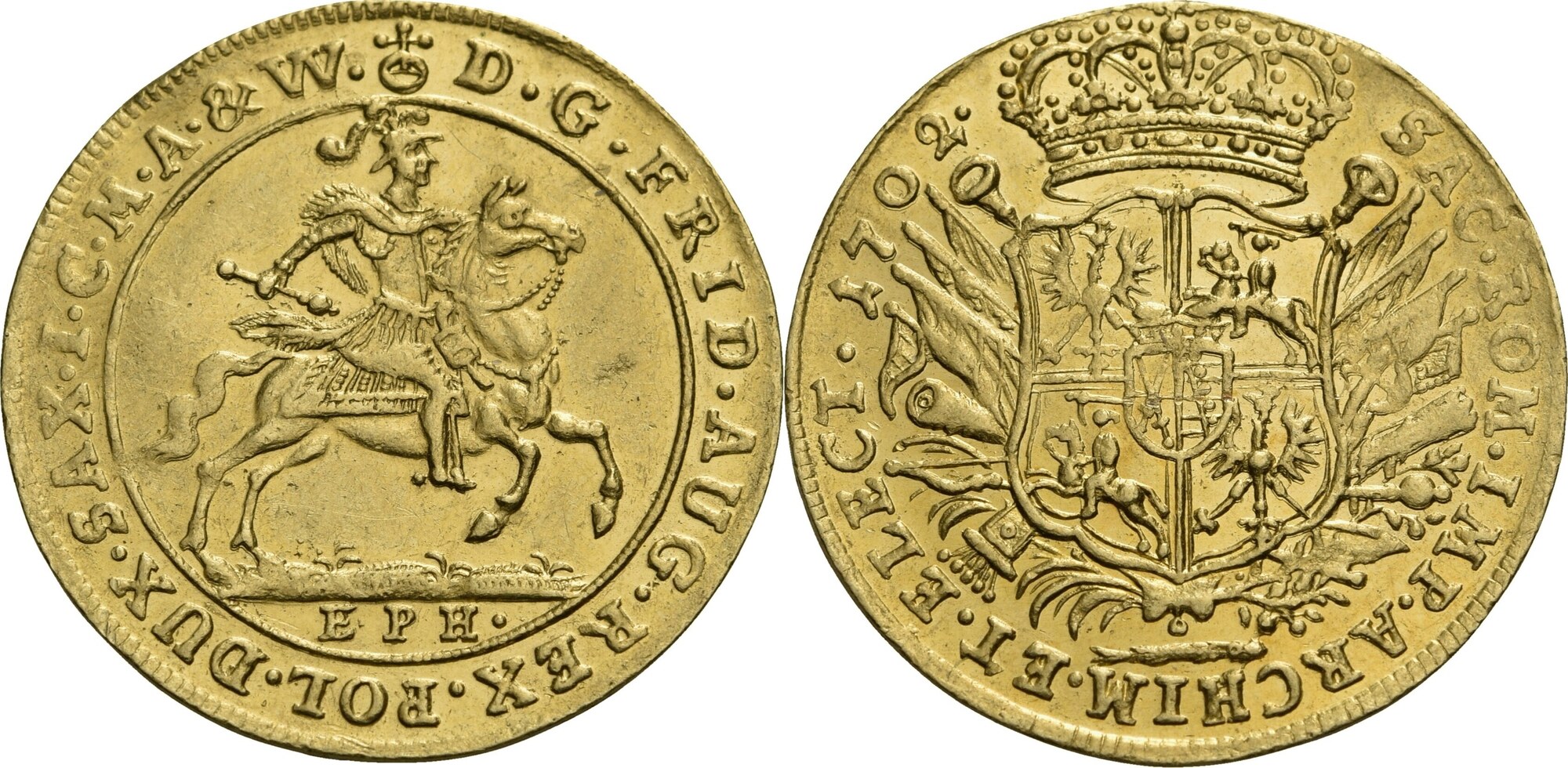 Sachsen Dukat, Leipzig 1702 Friedrich August I., 1694-1733 (August der ...