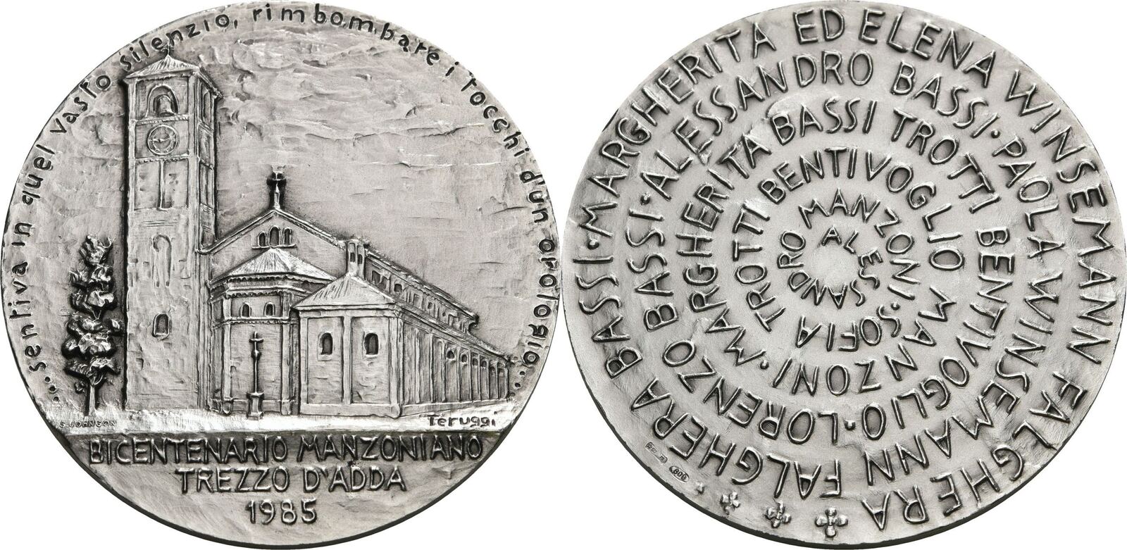 Lombardei Silbermedaille 1985 Trezzo sull'Adda prägefrisch, mattiert ...