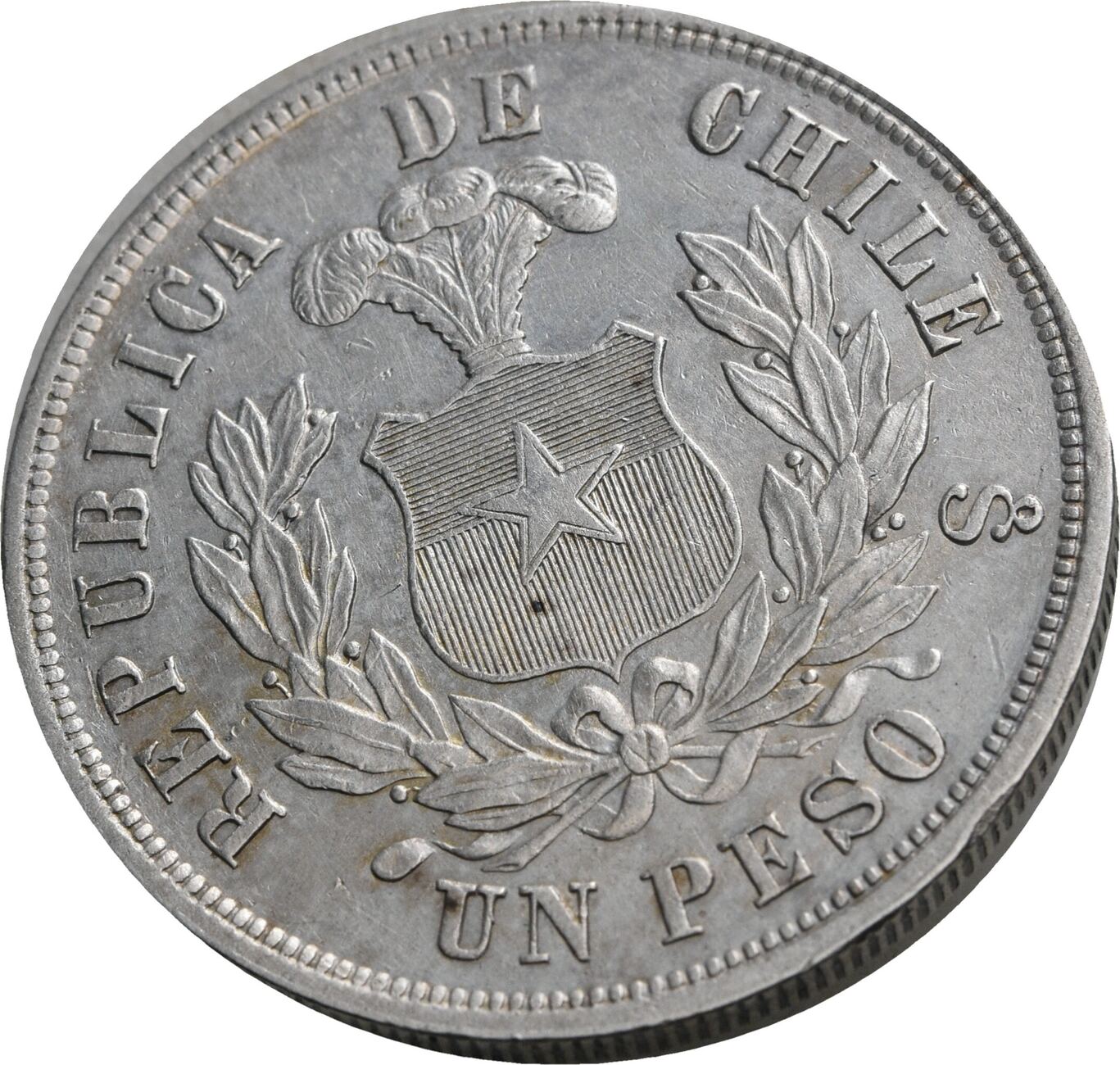 Chile, Republik Peso 1881 ss, l. Randfehler, min. berieben | MA-Shops