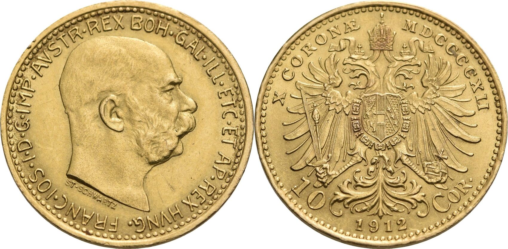 Kaiserreich Österreich 10 Kronen, Wien 1912 Franz Joseph I., 1848-1916 ...