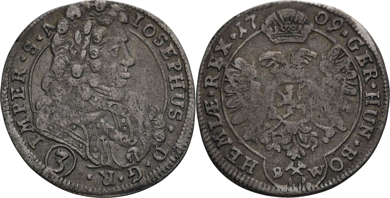 Habsburg 3 Kreuzer BW, Kuttenberg 1709 Josef I., 1705-1711 ss | MA-Shops