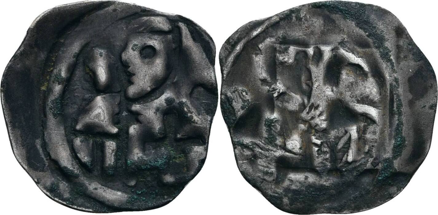 Bayern-München Pfennig, München Johann II., 1375-1397 ss/s, dezentriert ...