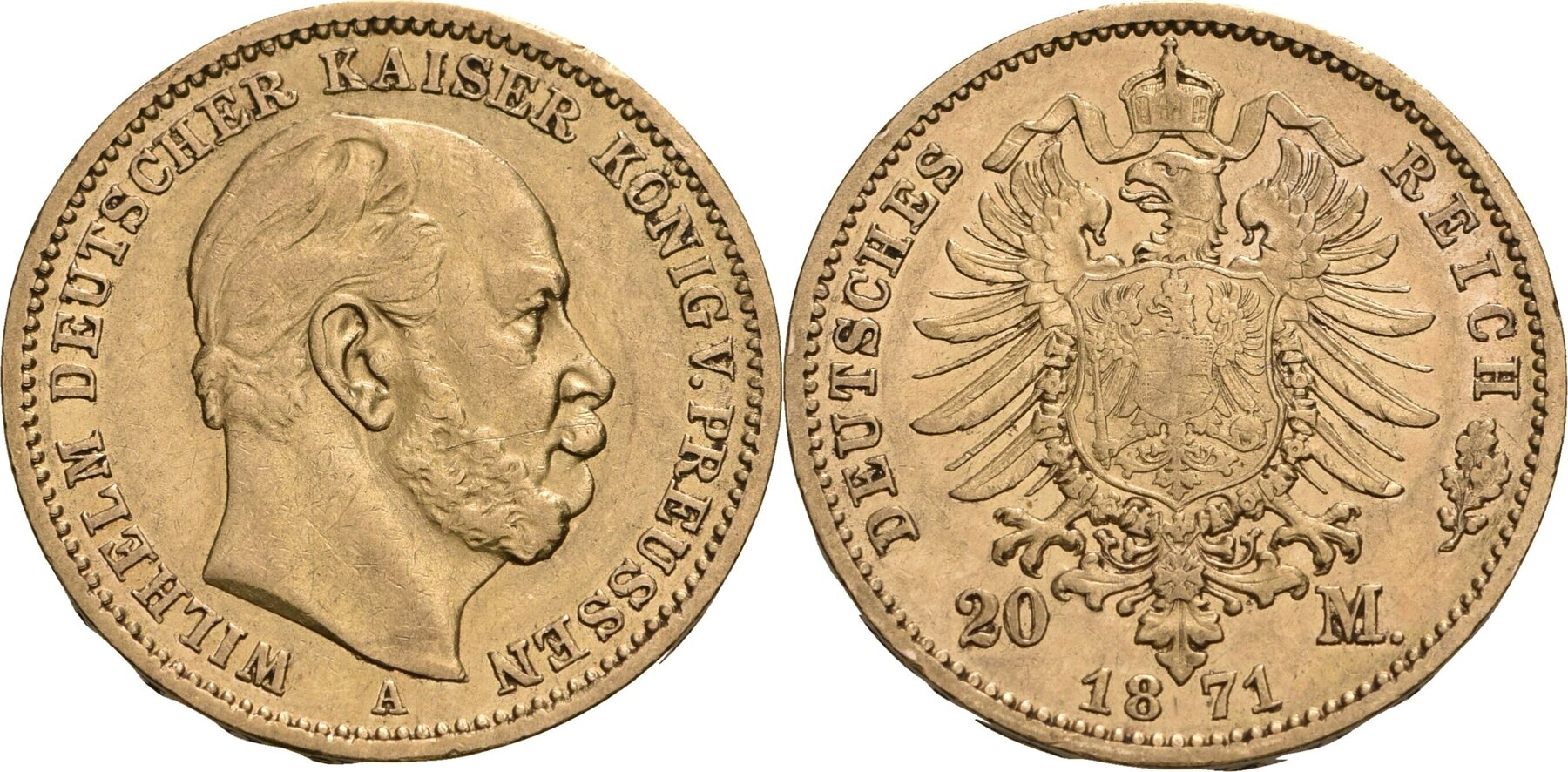 Preußen 20 Mark A, Berlin 1871 Wilhelm I., 1861-1888 ss | MA-Shops