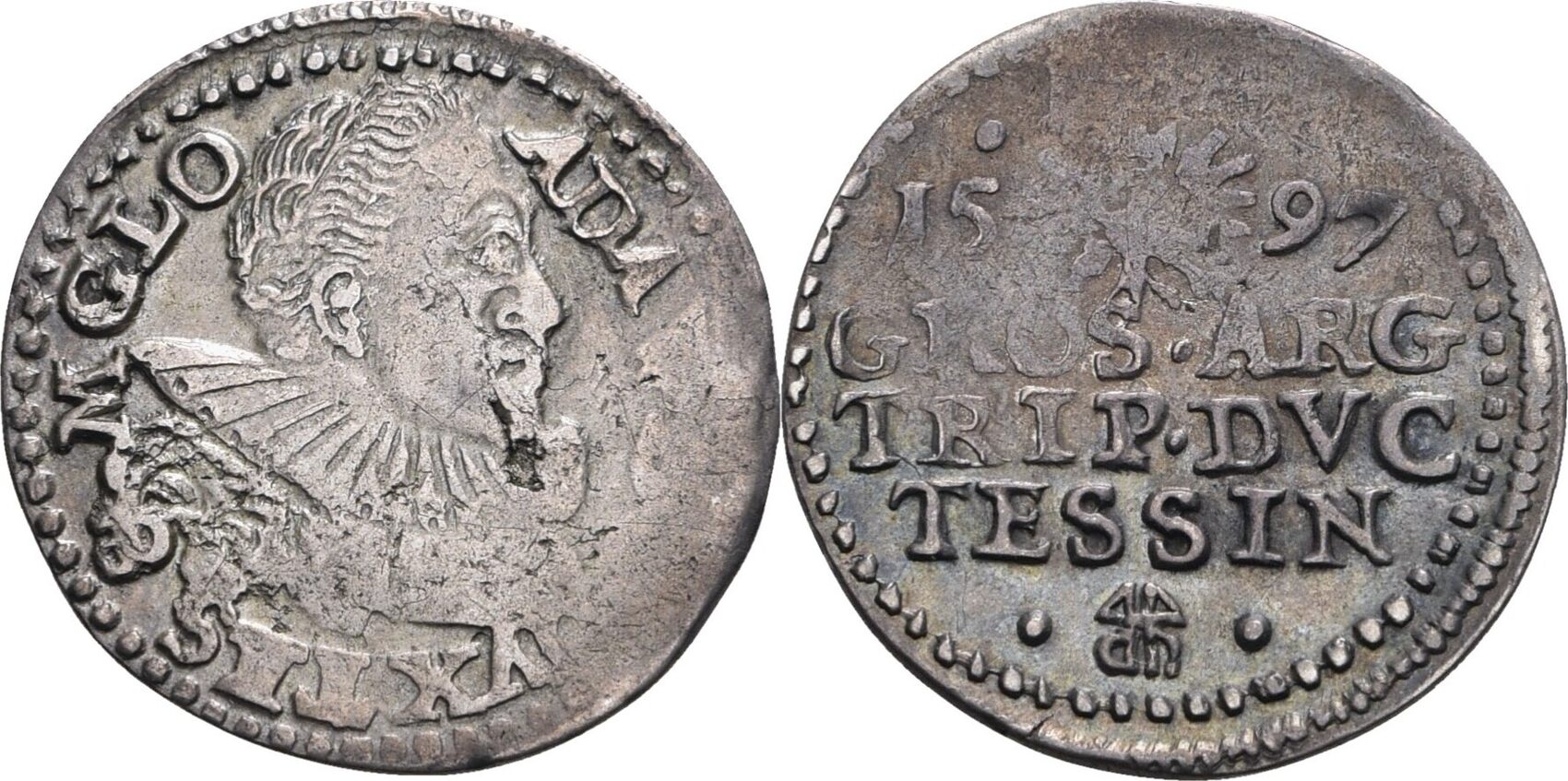 Teschen, Herzogtum 3 Gröscher, Teschen 1597 Adam Wenzel, 1579-1617 ss ...
