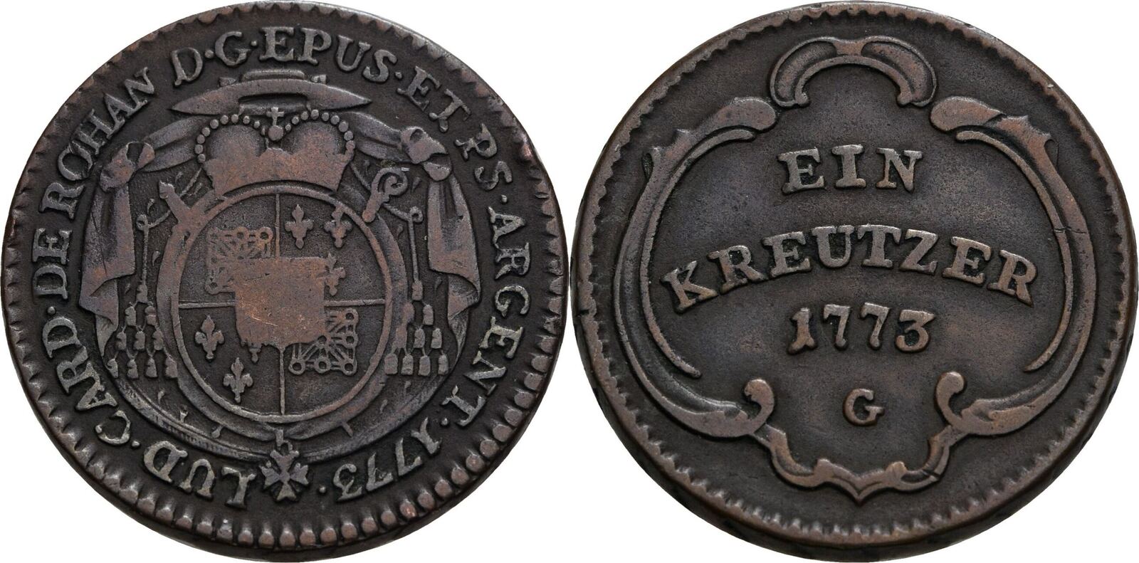 Straßburg, Hochstift Ku.-Kreuzer G, Günzburg 1773 Ludwig Constantin von ...