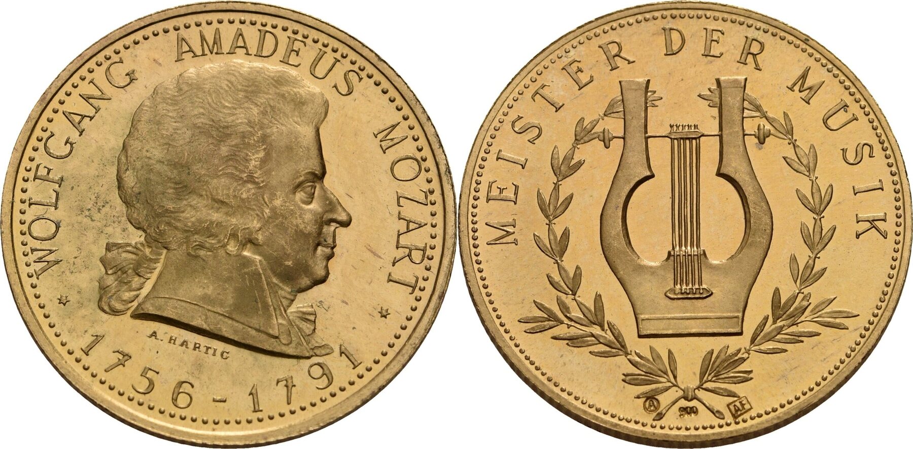 Musica in Nummis Goldmedaille o. J. (1957) v. Arnold Hartig, auf den ...