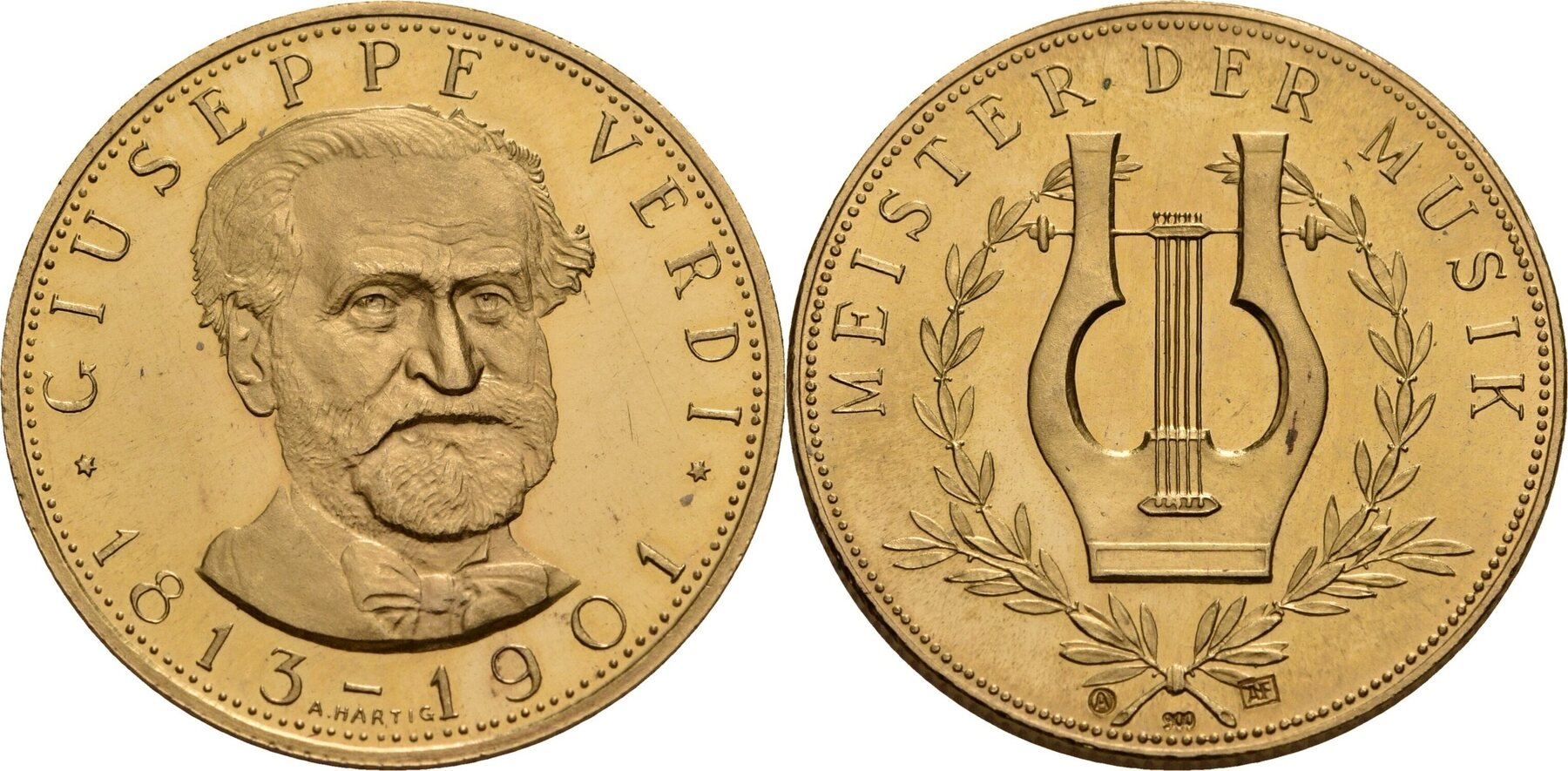 Musica in Nummis Goldmedaille o. J. (1957) v. Arnold Hartig, auf ...