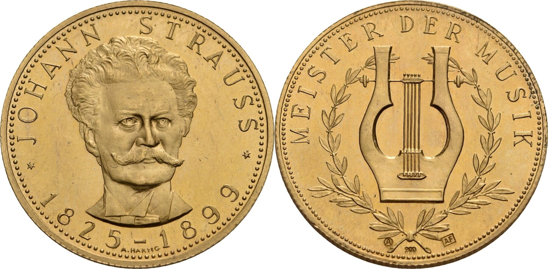 Musica in Nummis Goldmedaille o. J. (1957) v. Arnold Hartig, auf Johann ...