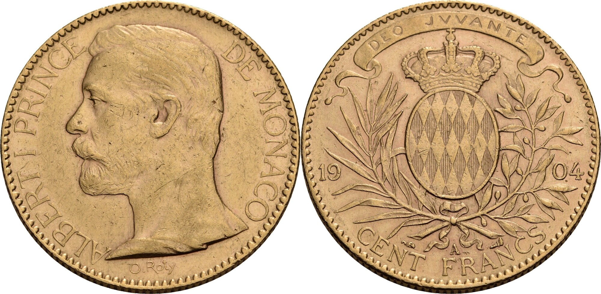 Monaco, Fürstentum 100 Francs A, Paris 1904 Albert I., 1889-1922 ss/ss+ ...