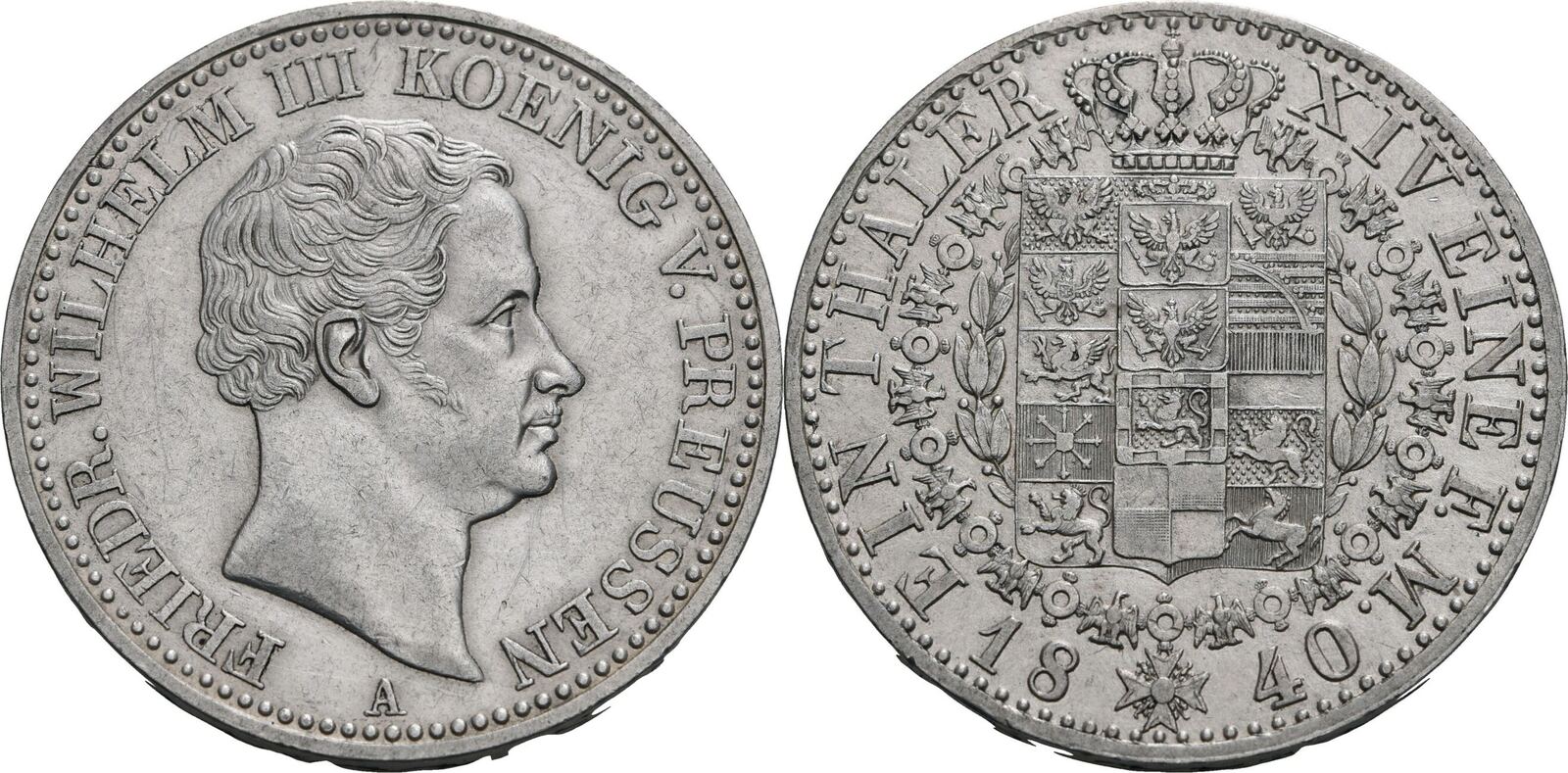 Brandenburg-Preußen Taler A, Berlin 1840 Friedrich Wilhelm III., 1797 ...