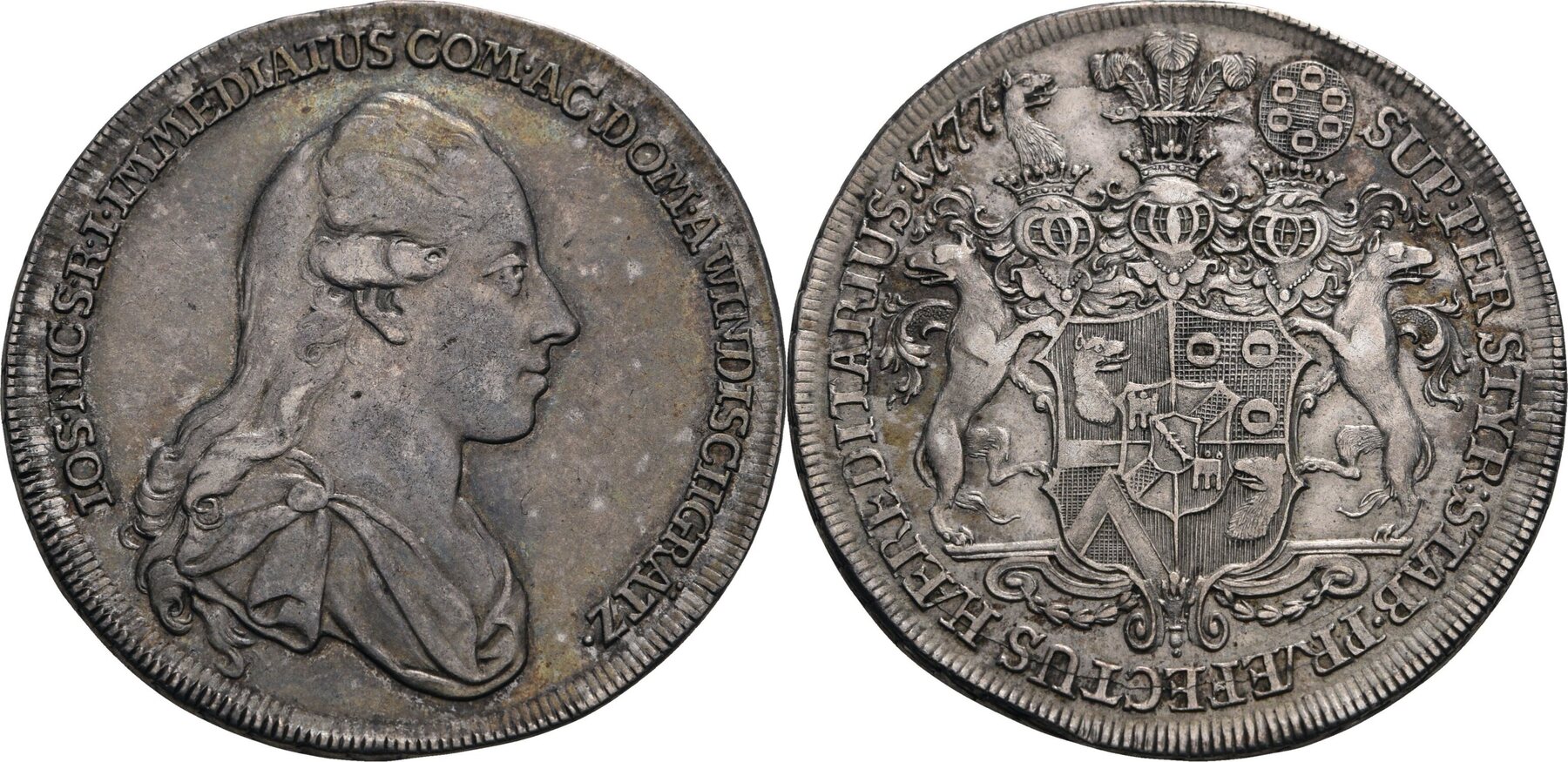 Windischgrätz, Grafschaft 1/2 Taler, Wien 1777 Josef Niklas, 1744-1802 ...