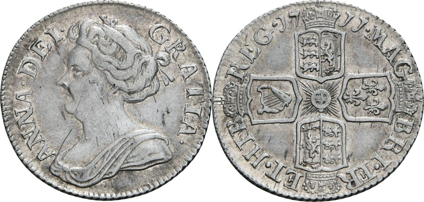 Großbritannien 6 Pence, London 1711 Anne, 1702-1714 ss+, min ...