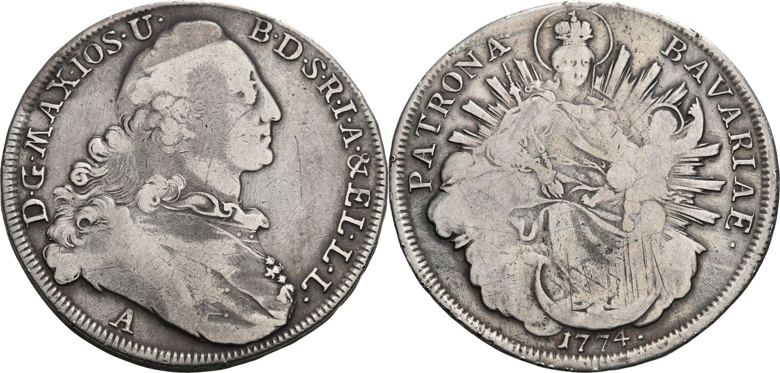 Bayern Konventions-Madonnentaler A, Amberg 1774 Maximilian III. Joseph ...