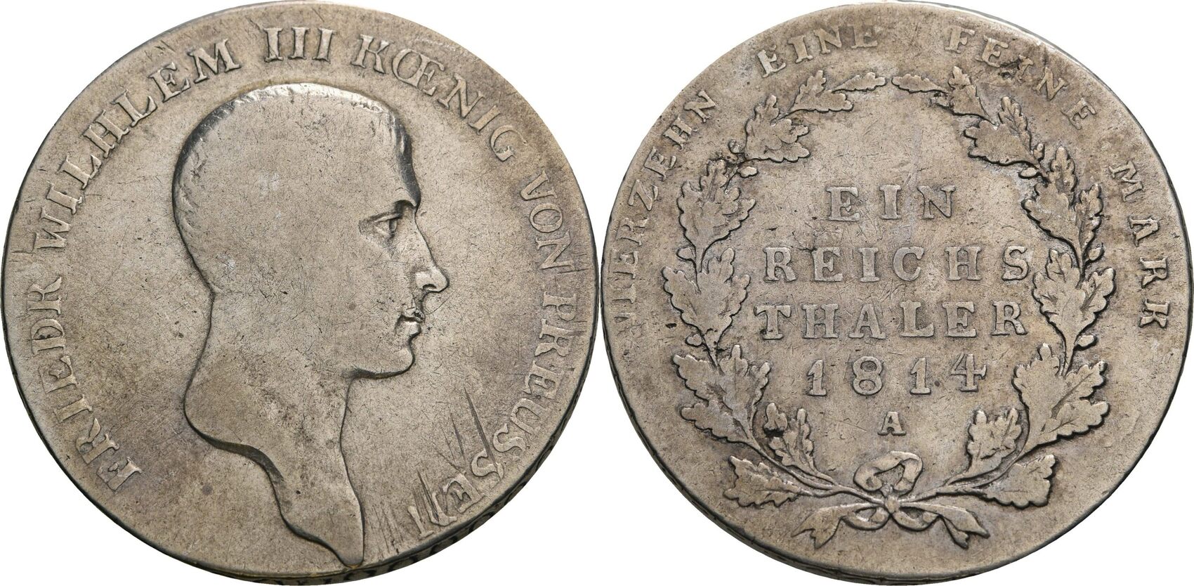 Brandenburg-Preussen Reichstaler preuss. A. Berlin, mit WILHLEM 1814 ...