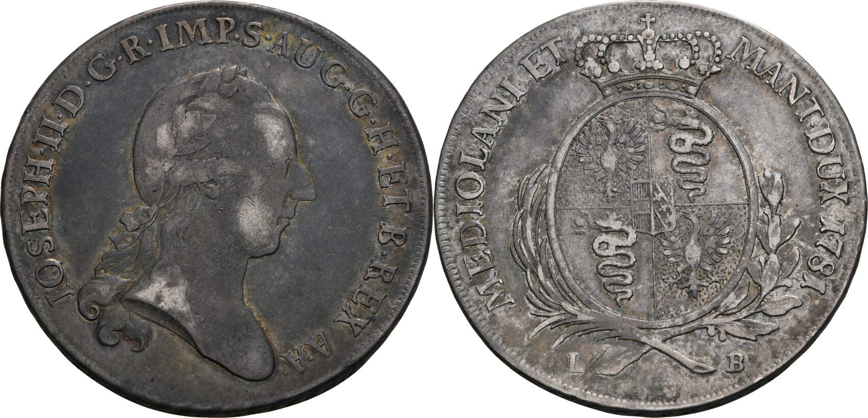 RDR Scudo LB, Mailand 1781 Josef II., 1765-1790 ss | MA-Shops