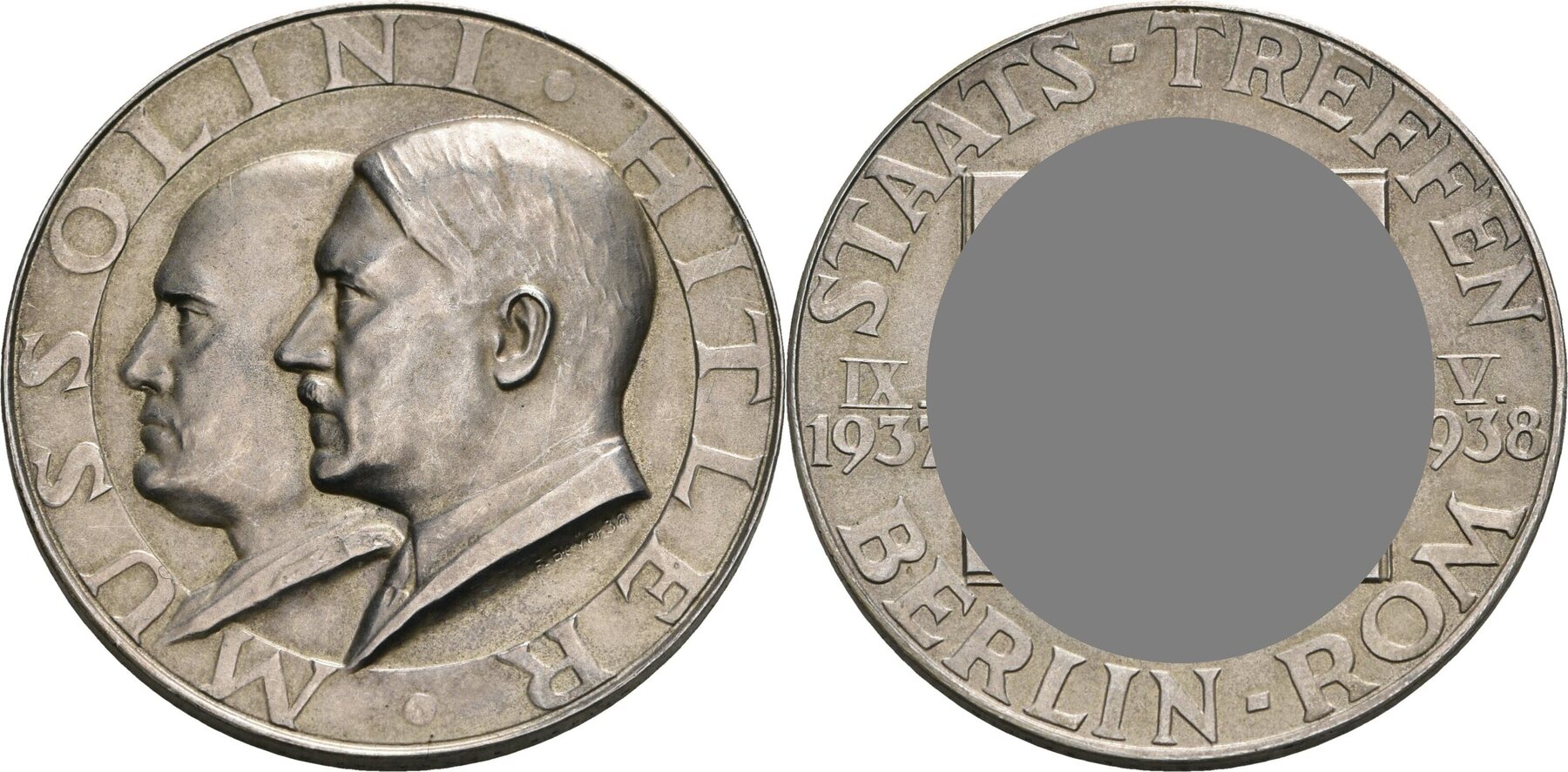 Drittes Reich Silbermedaille 1938 v. Franz Beyer, a. d. Staatstreffen ...