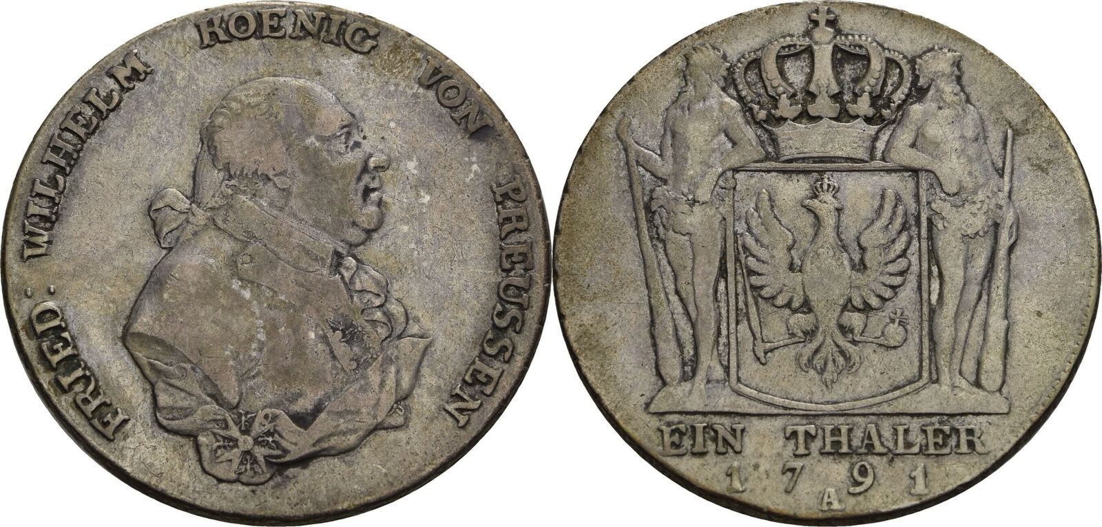 Preußen Reichstaler preuß. A, Berlin 1791 Friedrich Wilhelm II., 1786 ...