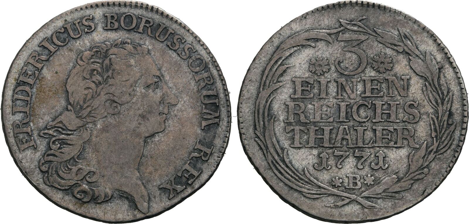 Preußen 1/3 Reichstaler preußisch B, Breslau 1771 Friedrich II. der ...