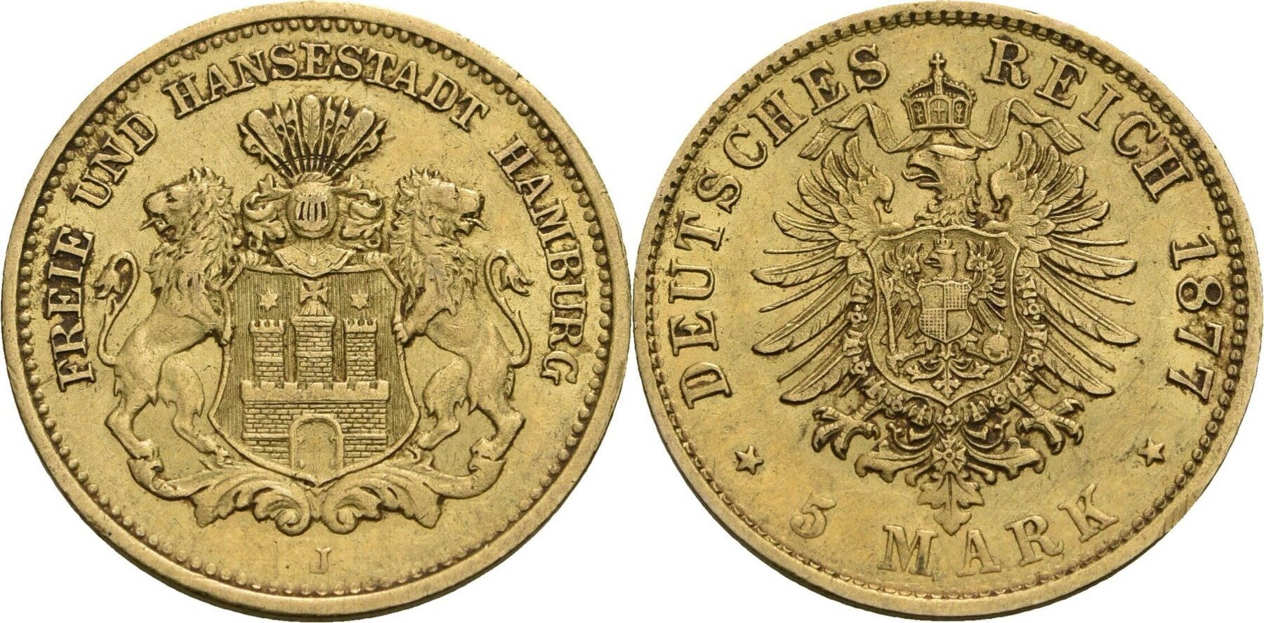 Hamburg 5 Mark J, Hamburg 1877 ss | MA-Shops