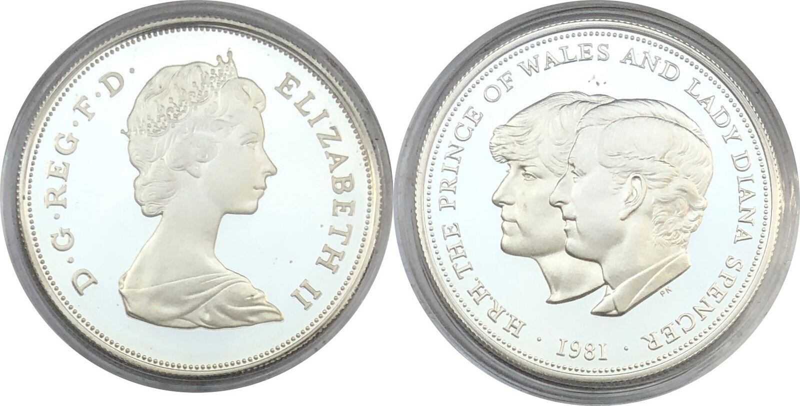 Großbritannien 1 Crown 1981 Hochzeit von Charles und Lady Diana PP in ...