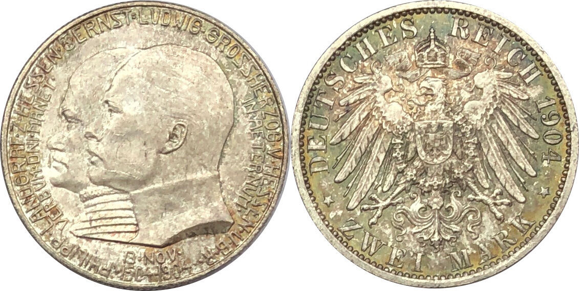 Hessen 2 Mark 1904 Landgraf Philipp der Großmütige vz+ | MA-Shops