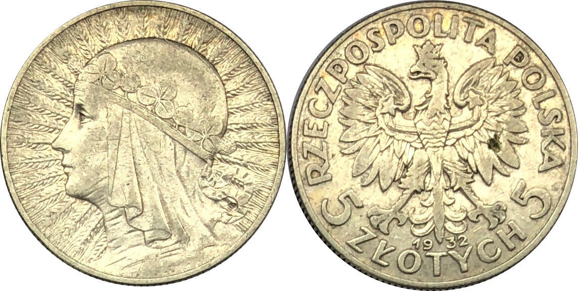 Polen 5 Zlotych 1932 Königin Jadwiga ss | MA-Shops
