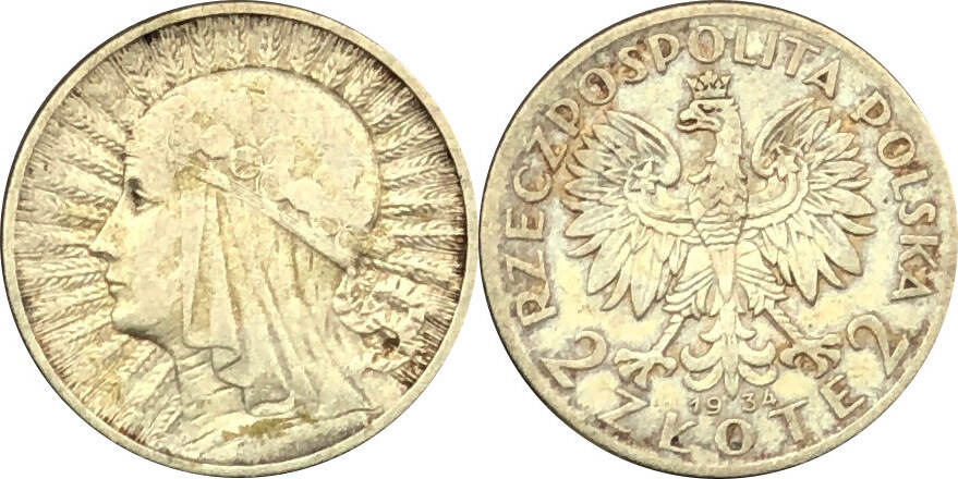 Polen 2 Zlote 1934 Königin Jadwiga ss | MA-Shops