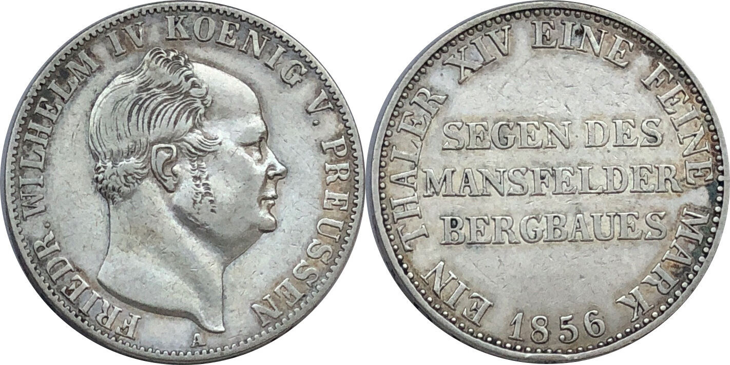 Brandenburg-Preußen Ausbeutetaler 1856 A König Friedrich Wilhelm IV ss ...