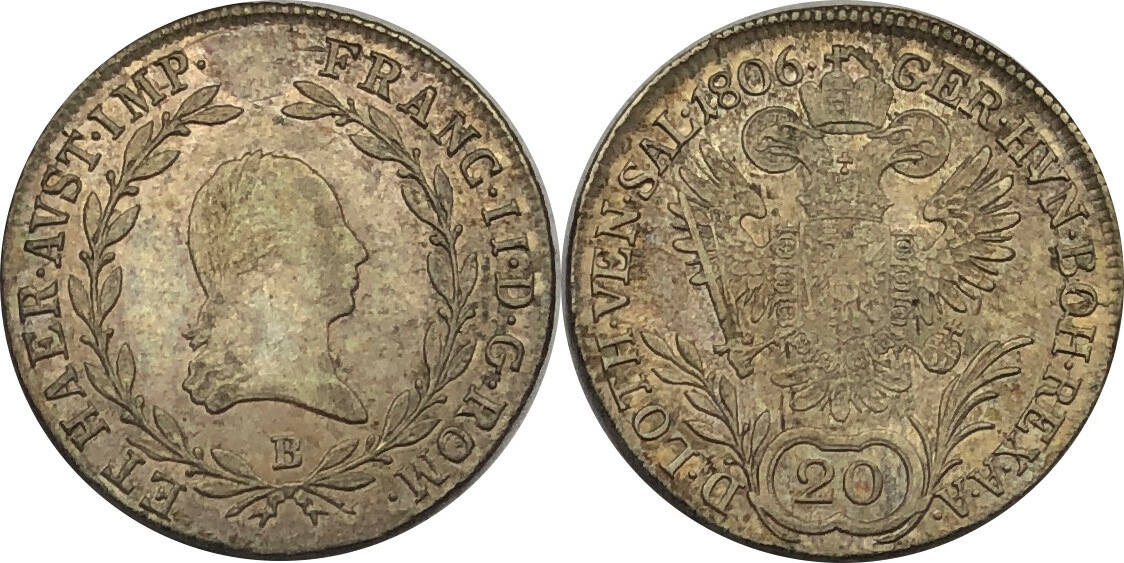 Österreich 20 Kreuzer 1806 B Franz II ss | MA-Shops