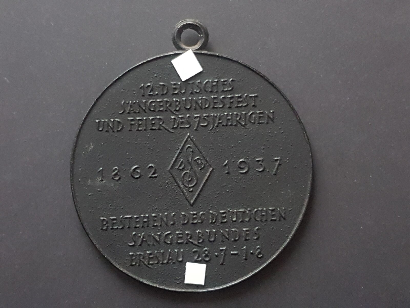 Drittes Reich Breslau Eisenguss Plakette Sängerbundesfest 1937 vzgl ...