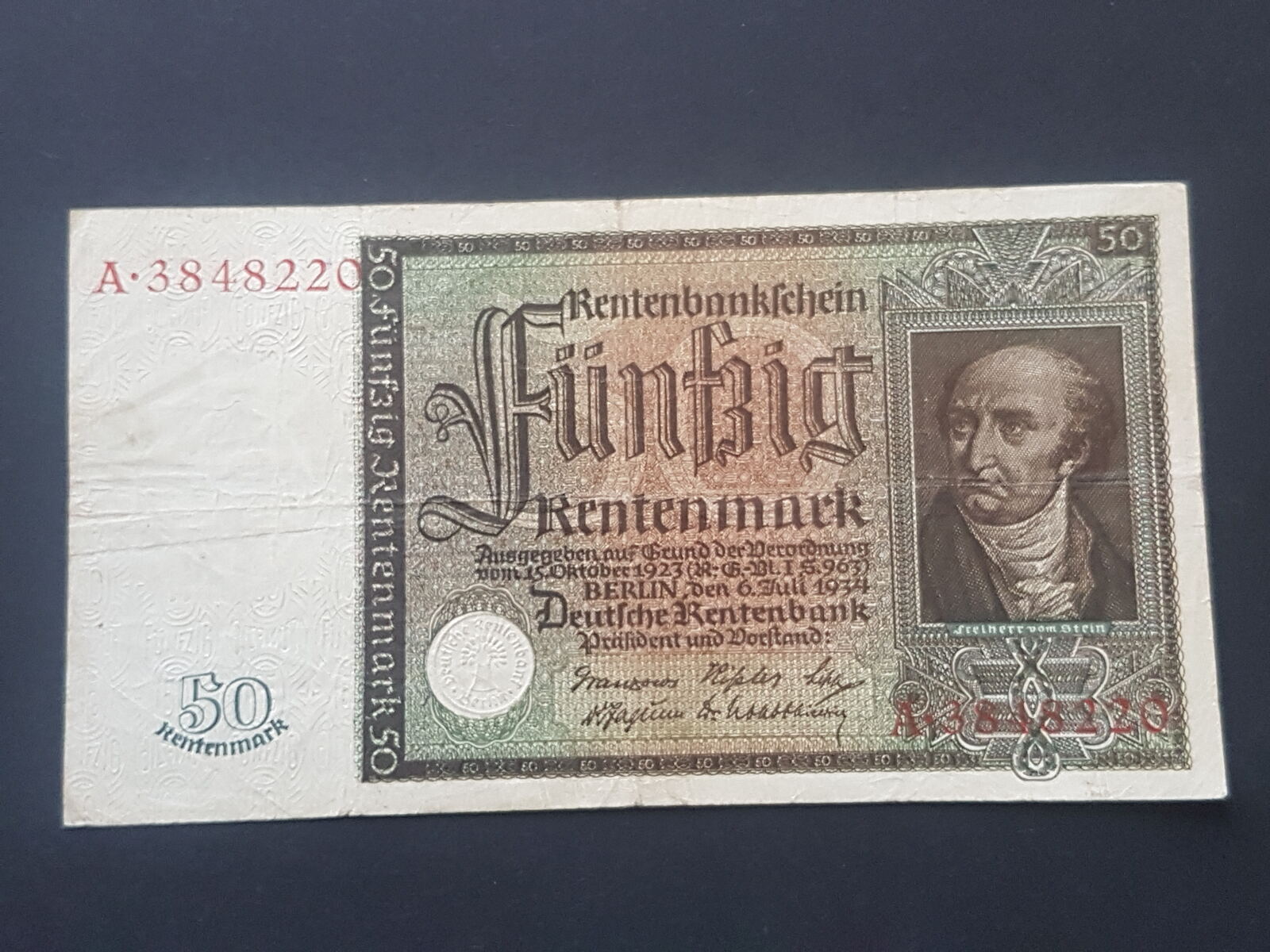 Weimaer Republik 50 Rentenmark 1934 III- | MA-Shops