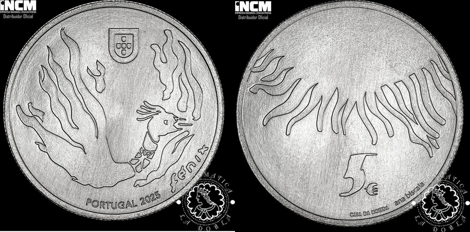Portugal 2025 5 EURO - Phoenix - Rennaisance of Light - UNC | MA-Shops