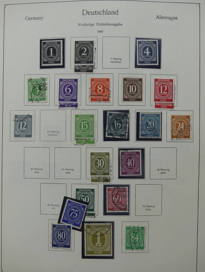Deutschland Sammlung nach 1945 unterschiedlich besammelt im Kabe Binder ...