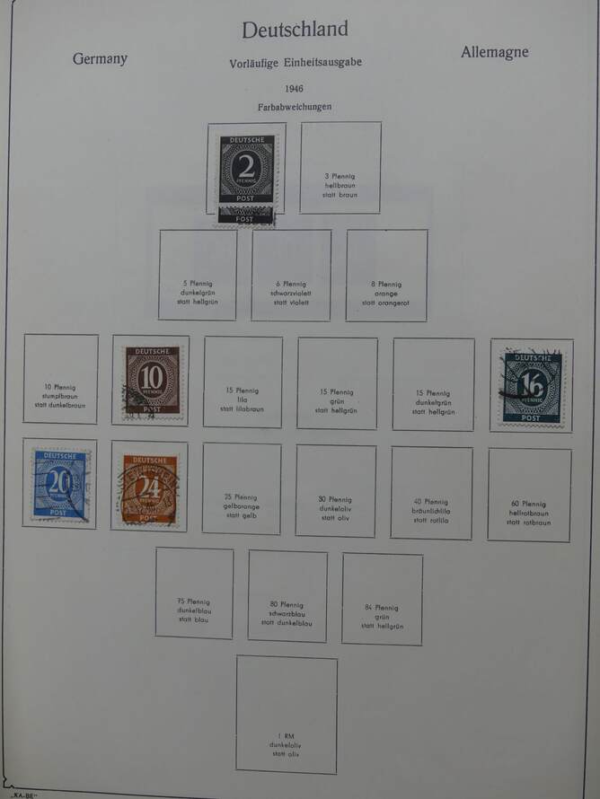 Deutschland Sammlung nach 1945 unterschiedlich besammelt im Kabe Binder ...