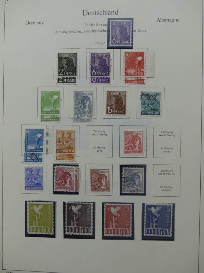 Deutschland Sammlung nach 1945 unterschiedlich besammelt im Kabe Binder ...