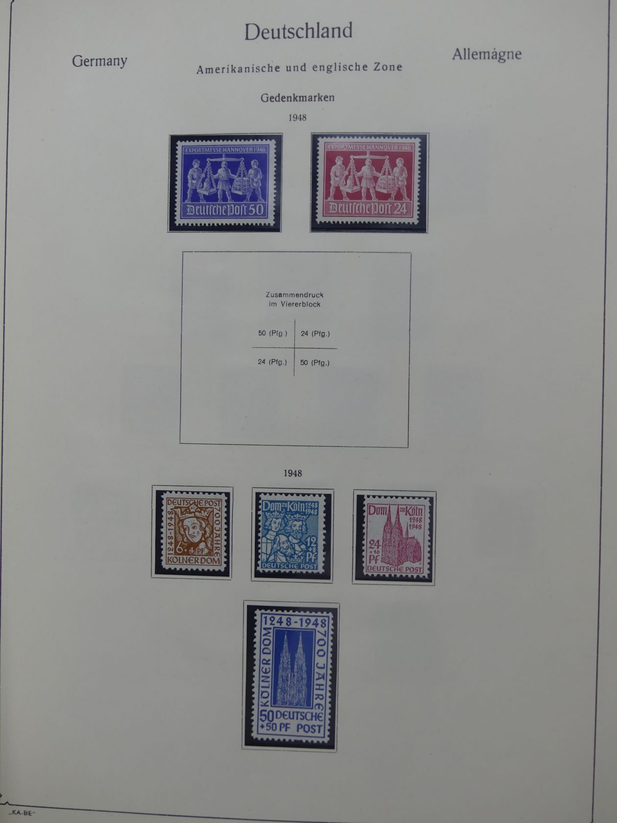 Deutschland Sammlung nach 1945 unterschiedlich besammelt im Kabe Binder ...