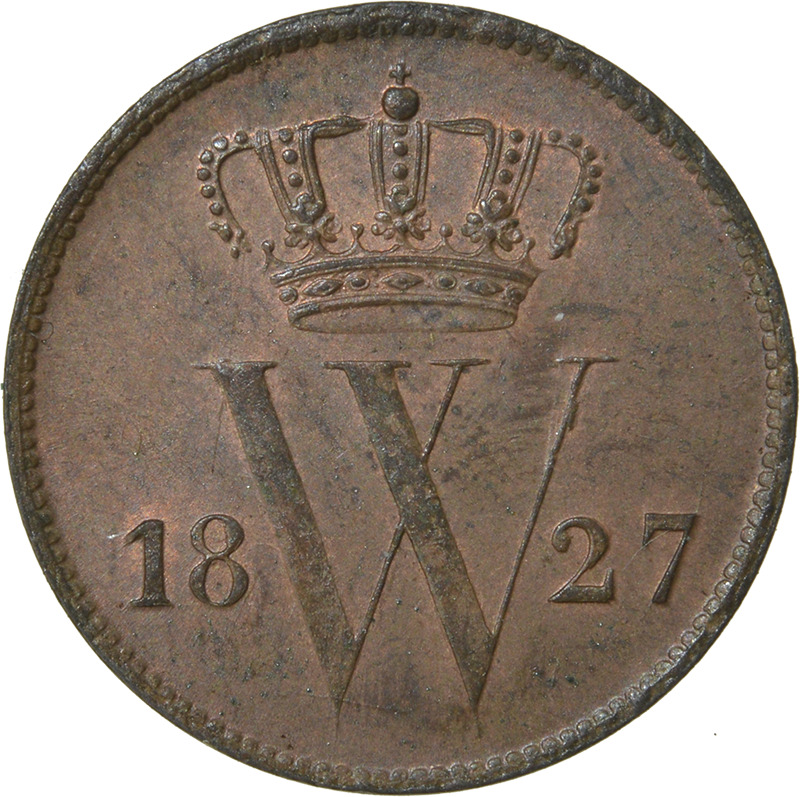 Nederland 1 Cent 1827 B Koning Willem I 1815–1840 vz / st | MA-Shops