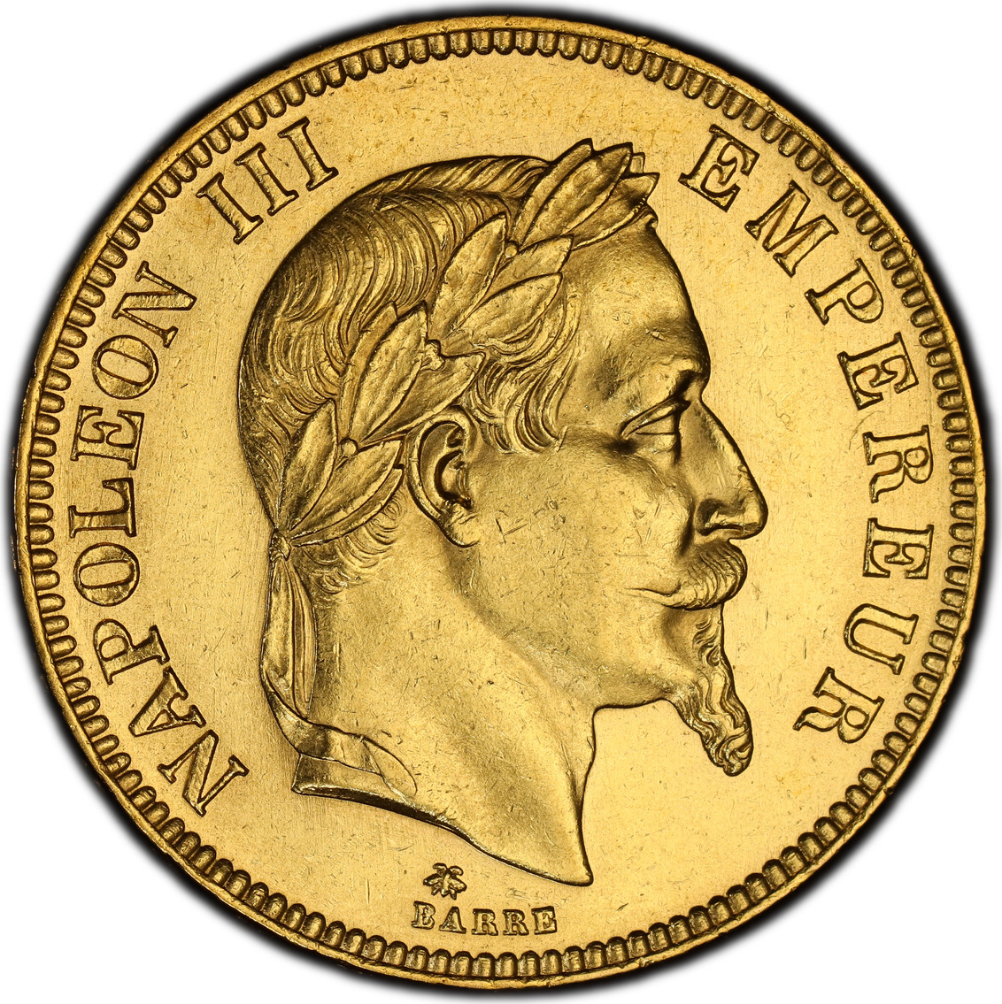 France 100 Francs 1869 Napoléon III or Tête laurée Paris Superbe NGC AU58 | MA-Shops