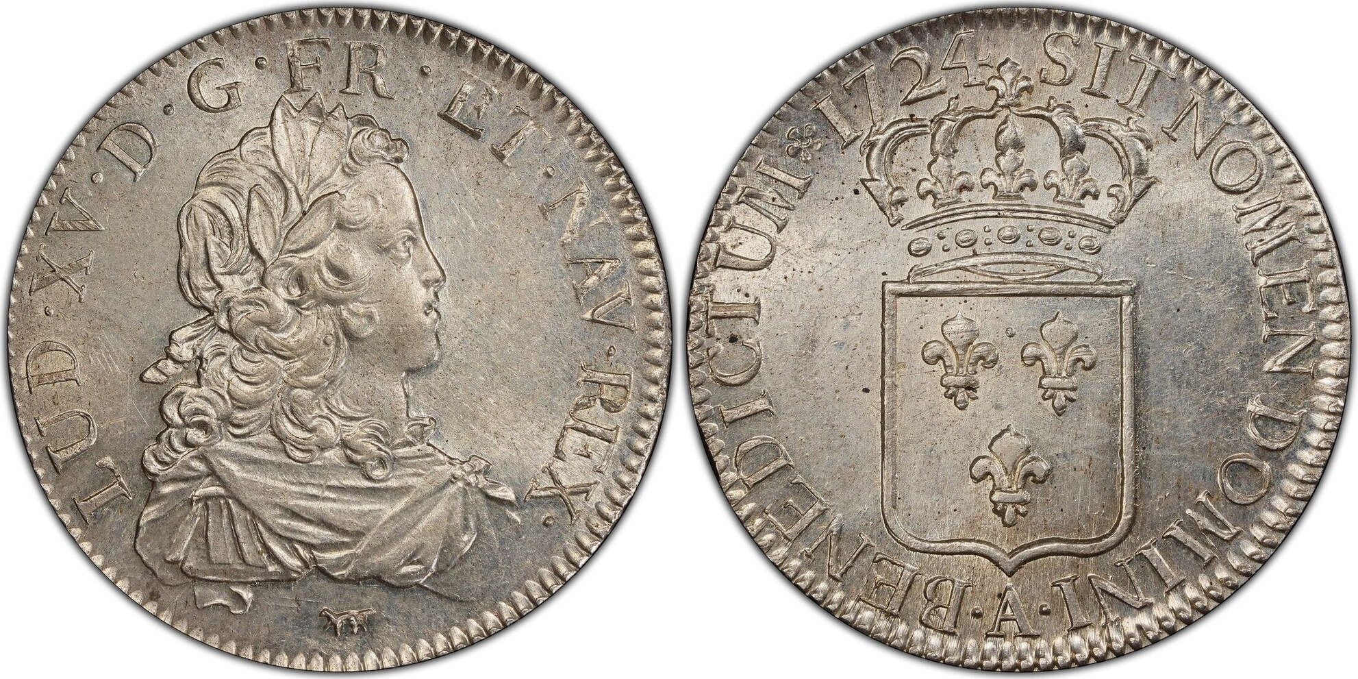 France Ecu de France 1724 Louis XV Paris Fleur de coin monnaie sublime ...