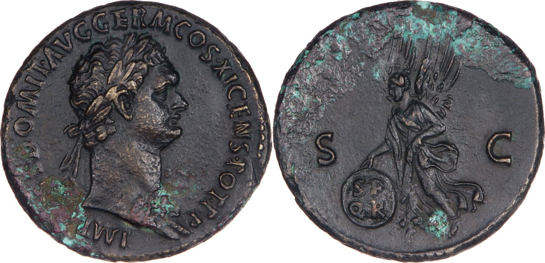 Domitian Domitien As vz Qualité Portrait remarquable très rare | MA-Shops