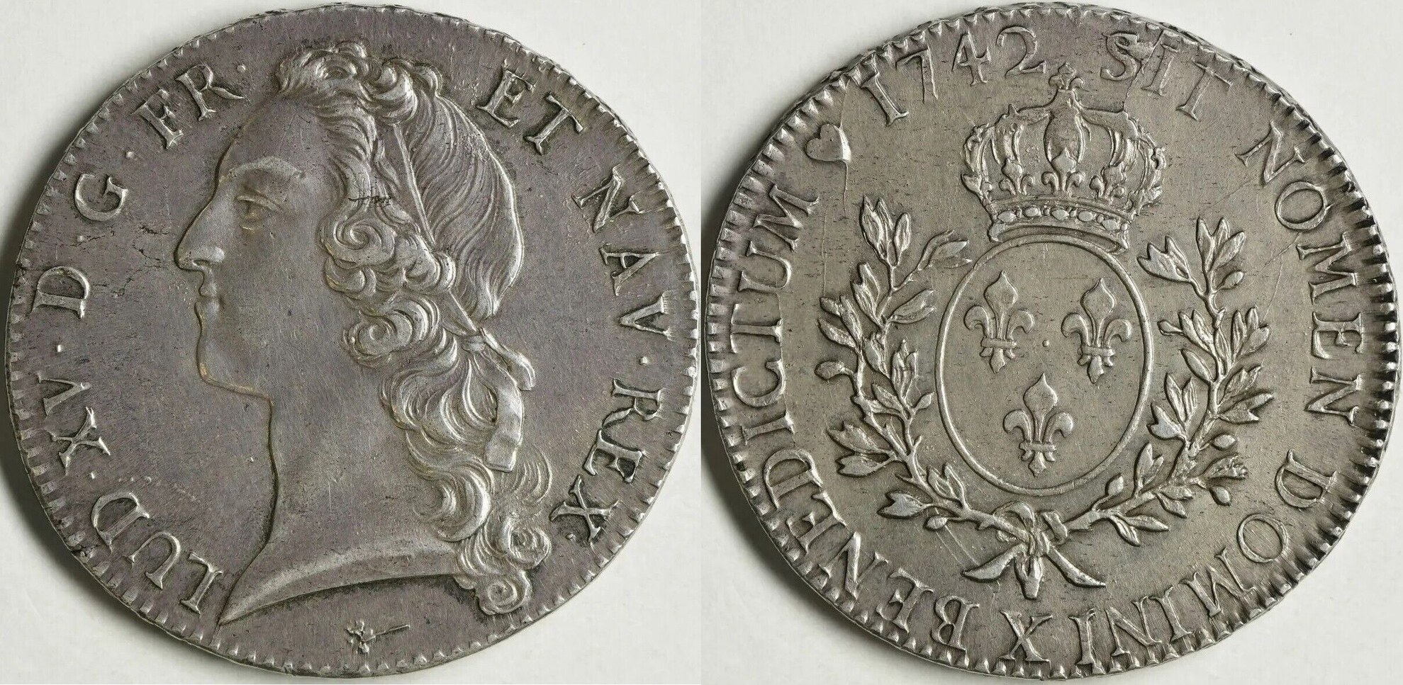 France 1742 Louis XV Ecu au bandeau Amiens unz de toute beauté rare ...