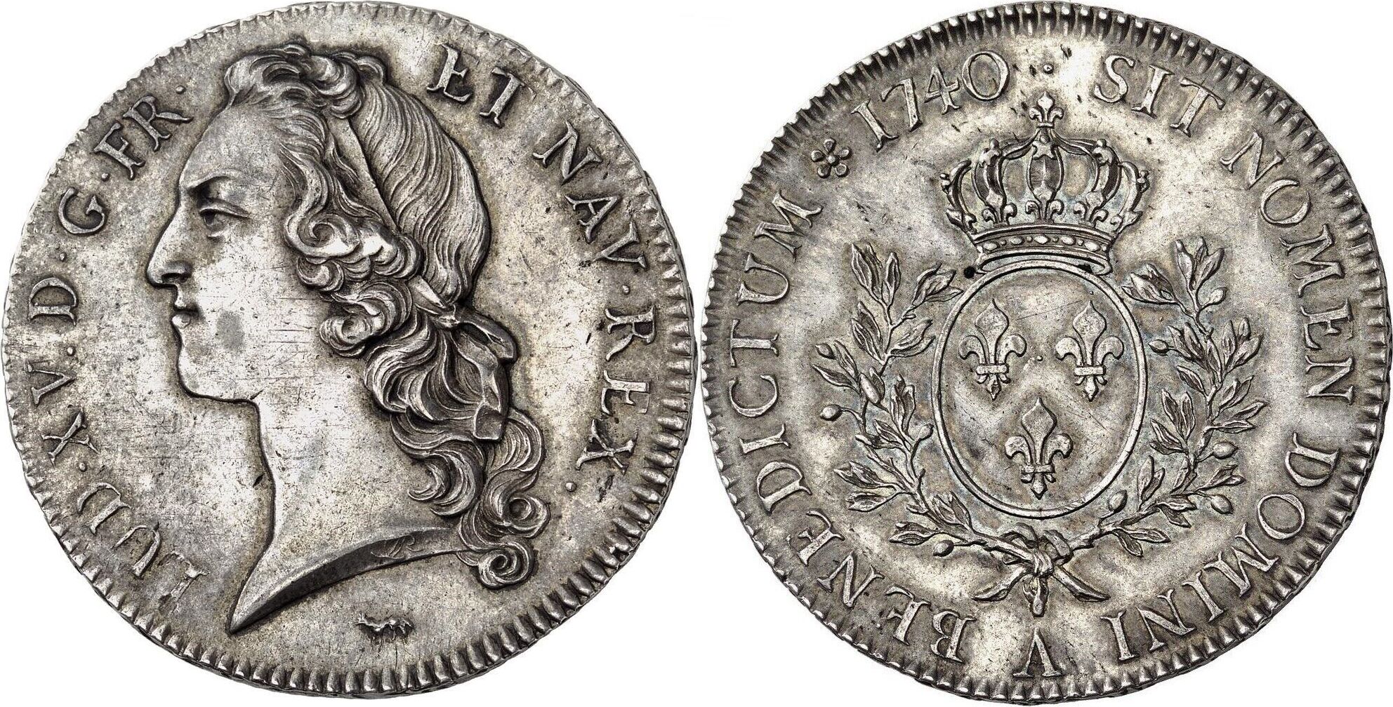 France 1740 Louis XV Preserie Ecu au bandeau Paris frappe soignée très ...