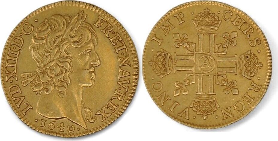 France Louis d'or 1640 Louis XIII de Warin à la mèche courte Paris vz ...